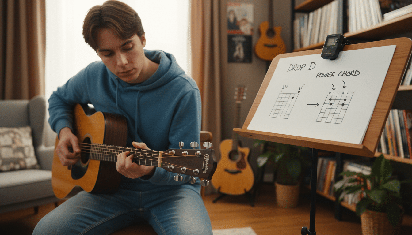 Drop D Stimmung: Gitarrentechnik leicht erklärt